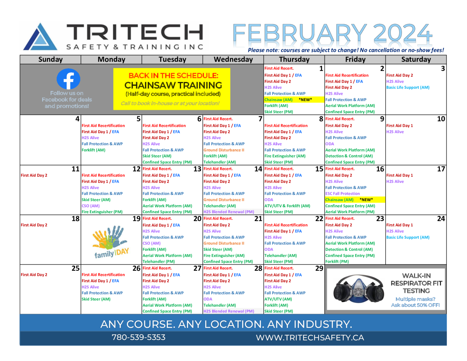Calendar - TriTech Safety & Training